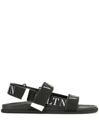 Valentino Garavani sandales &agrave; logo - Noir