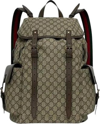 Gucci unisex, Pre-owned, Beige, Taille: ONE Size Sac &agrave; dos en tissu Pre-owned