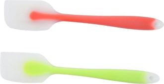 BESTONZON 2stücke Silikon Backspatel Hitzebeständig Bis Rutschfester Teigschaber Für Kuchen Antihaftbeschichtet Ergonomischer Griff Groß Und Halbdurchsichtig Zu