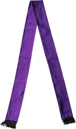 Dolce & Gabbana Homme, Accessoires, Violet, Taille: ONE Size Foulard en soie &agrave; franges