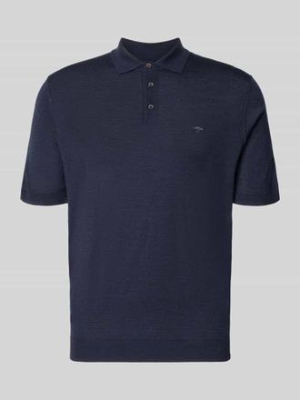Fynch-Hatton Regular Fit Poloshirt aus reiner Baumwolle in Strick-Optik