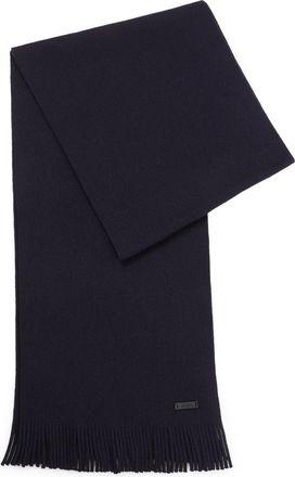 HUGO BOSS Unifarbener Schal aus Schurwolle mit Fransen in
