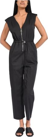 Patrizia Pepe Femme, Combinaisons et Ensembles, Noir, Taille: 36 FR Combinaison en popeline avec ceinture