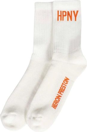 Heron Preston Homme, Sous-vêtements, Blanc, Taille: M Chaussettes en Mélange de Coton avec Détail Intarsia