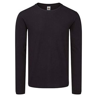 Fruit Of The Loom Iconic 150 Classic T-shirt à manches longues, Noir, Large