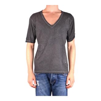 Dsquared2 Graues meliertes T-Shirt mit V-Ausschnitt - - Tops - Herren - Grau - XS