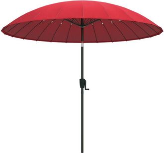 OUTSUNNY Parasol inclinable rond avec manivelle aluminium fibre de verre polyester diam&egrave;tre 2,60 m coloris rouge