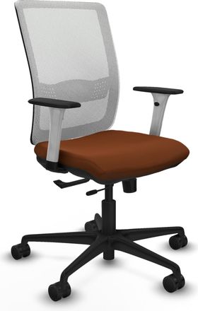 Piqueras y Crespo Schreibtischstuhl in Beige und Wei&szlig;, mit schwarzen und wei&szlig;en Armlehnen, h&ouml;henverstellbare Lendenwirbelst&uuml;tze, ausgestattet mit Syncro/Traslack und ei