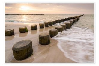 Posterlounge Sonnenuntergang an der Ostsee Poster von Martin Wasilewski 100 x 70 cm Wandbilder Wanddeko