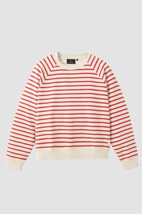 recolution Recolution Damen vegan Sweatshirt Allamanda Stripes Signalrot