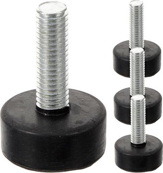 DOITOOL 4 Stück Verstellbare Gummifüße Möbelstützen mit Schraubgewinde rutschfeste Stoßdämpfende Bodenschoner für Tische Stühle Maschinen Langlebige Anti ruts