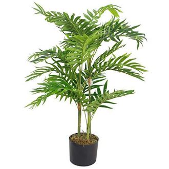 Leaf K&uuml;nstliche Mini-Palme, 80 cm, mit Topf, 60 cm Gro&szlig;e Handfl&auml;che