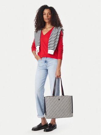 Tommy Hilfiger Handtasche Th Jacquard Tote AW0AW19009 Blau