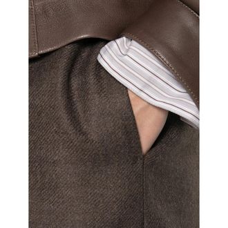 Max Mara Wide Leg Virgin Wool Trousers - Brown