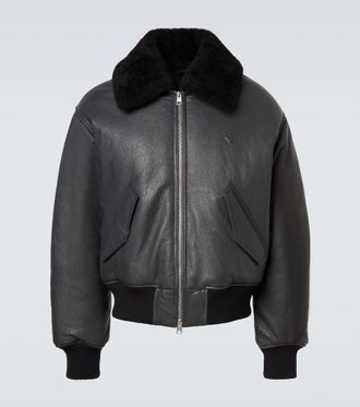 Ami Bomberjacke aus Leder mit Shearling