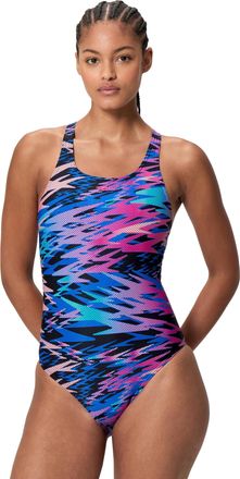 Speedo Damen-Badeanzug, Hyperboom-Print, Medalist, Anthrazit