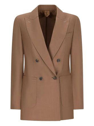 Max Mara robe croisée à poches plaquées - Marron