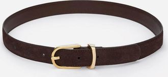 Arket G&uuml;rtel Aus Spaltvelours -Braun