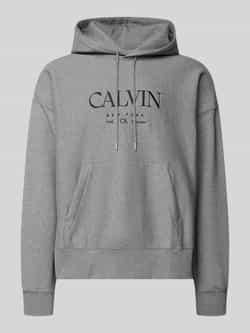 Calvin Klein Hoodie mit Label-Print und K&auml;nguru-Tasche