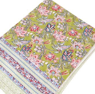 Guru Shop Blockdruck Tagesdecke, Bett & Sofa&uuml;berwurf, Handgearbeiteter Wandbehang, Wandtuch - Design 9, Baumwolle, Size:Single 150x200 cm