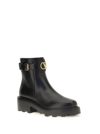 Valentino Garavani Womens Vlogo Signature Ankle Boots Nero