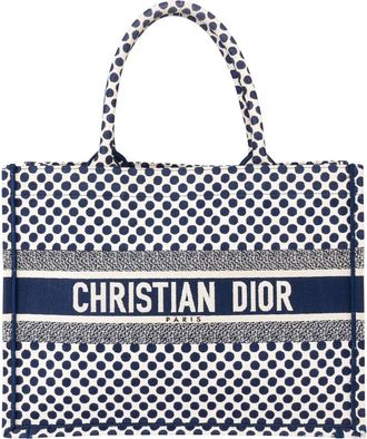 Dior Crossbody Bags - Christian Dior Dots Monogram Cotton Medium Tote Ba - Gr. unisize - in Blau - f&uuml;r Damen