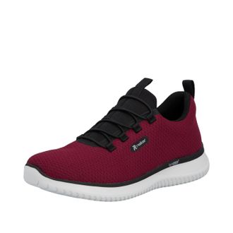 Rieker Slip-On Sneaker RIEKER, Herren, Gr. 43, weinrot, schwarz, Textil, Schuhe, Slipper, Halbschuh, Freizeitsneaker zum Schlupfen