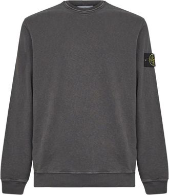 Stone Island Homme, Sweatshirts et sweats &agrave; capuche, Gris, Taille: L Malfil&eacute; Fleece Crewneck SweaT-shirt
