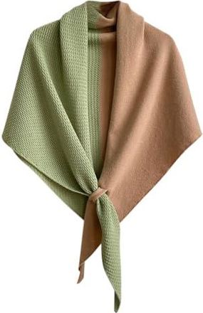 Minetom Poncho Femme Cape El&eacute;gante Wrap Ch&acirc;le Echarpe Automne Hiver Chaud Pull en Tricot A2 Vert Taille Unique
