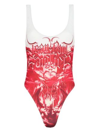 Jean Paul Gaultier maillot de bain Diablo &agrave; imprim&eacute; abstrait - Blanc