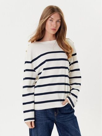 Tommy Hilfiger Bluse Gold Button WW0WW45760 &Eacute;cru Relaxed Fit