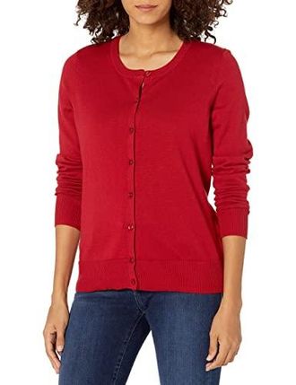 Amazon Essentials Gilet Col Rond Léger (Grandes Tailles Disponibles) Femme, Rouge, XXL Grande taille
