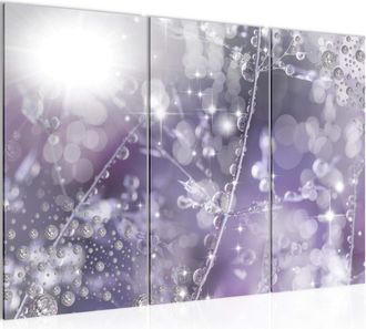 Runa Art Wandbilder Pusteblume Bild XXL Wohnzimmer Schlafzimmer Violett Lila Gr&auml;ser 120 x 80 cm 3 Teilig 020431a