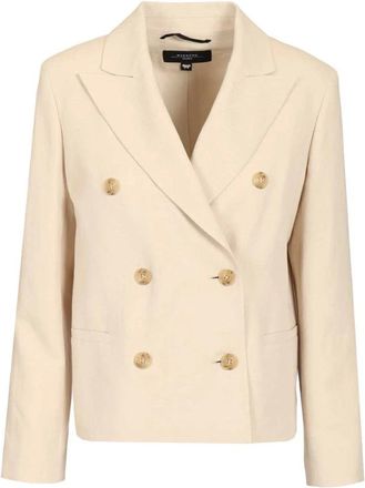 Max Mara Femme, Vestes, Beige, Taille: 34 FR Blazer Crois&eacute;