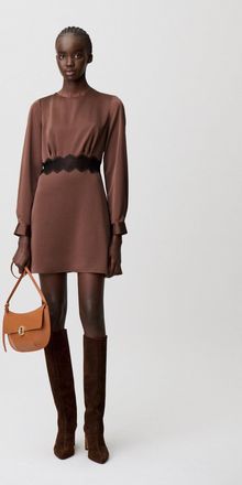 Claudie Pierlot Kurzes flie&szlig;endes Kleid aus Satin