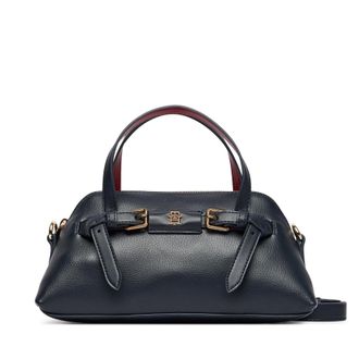 Tommy Hilfiger Handtasche Tommy Hilfiger Th Buckle Mini Tote AW0AW19034 Dunkelblau