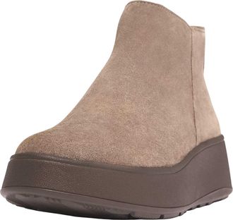 FitFlop Fit Flop - F-Mode Stiefeletten f&uuml;r Damen, Wildleder, flach geformter Absatz (Grau)