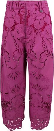 Giuseppe Di Morabito Femme, Pantalons, Rose, Taille: 38 FR Flared Sangallo Lace Pantalons