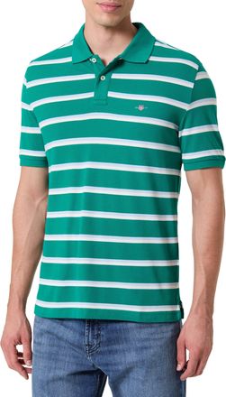 GANT Herren Striped SS Polo Polohemd, Butternut Green, 58