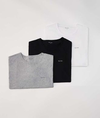 Paul Smith 3er-Pack Baumwoll-T-Shirts in verschiedenen Farben mit regul&auml;rem Schnitt-Bunt