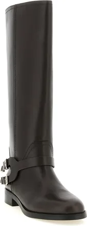 Pinko Equestrian Buckle Boots - Black