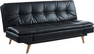 Vente-Unique Canap&eacute; Convertible clic-clac 3 Places Zarina en Simili - Noir