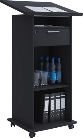 MID.YOU Mid.you Stehpult, Schwarz, Holzwerkstoff, 50x120x60 cm, Stauraum, Arbeitszimmer, Schreibtische, Sekretäre