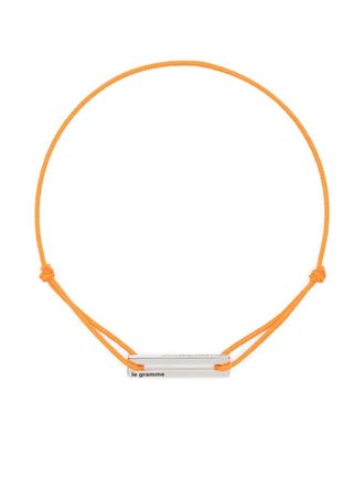 Le Gramme bracelet en cordes &agrave; breloque Punched en argent sterling - Orange