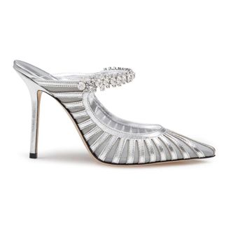 Jimmy Choo London Silberne Pumps mit Juwelenriemen - - Shoes - Damen - Grau - 36 EU