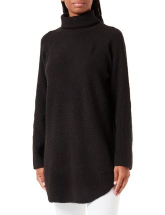 Pieces Damen Pcellen Ls Long Knit Noos Bc Qx, Schwarz, 48-50 Große Größen