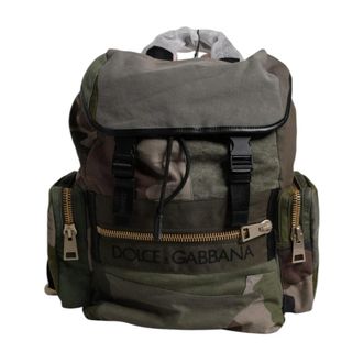 Dolce & Gabbana Camouflage Patchwork Schulrucksack Tasche - - Bags - Herren - Gr&uuml;n - ONE SIZE