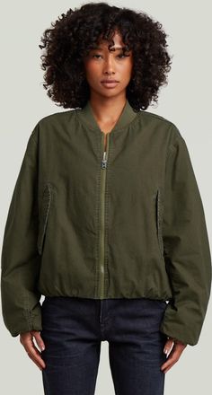 G-Star Bomber Padded Jacke - Gr&uuml;n - Damen