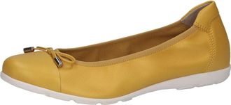 Caprice Damen Ballerinas aus Leder mit Schleife, Gelb (Yellow Perlato), 39 EU