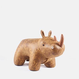 #MSM Kreativ Tier Hocker, Schuh Bank, Kreative & niedlich Hocker Für Kinder, Stuhl Für Kinder, Massivholz Hocker, Nashorn-Gelb 82x36x45cm